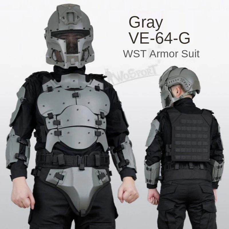 WST Tactical Armor Vest Set Protective Set Hunting Elbow Pads Chest and ...