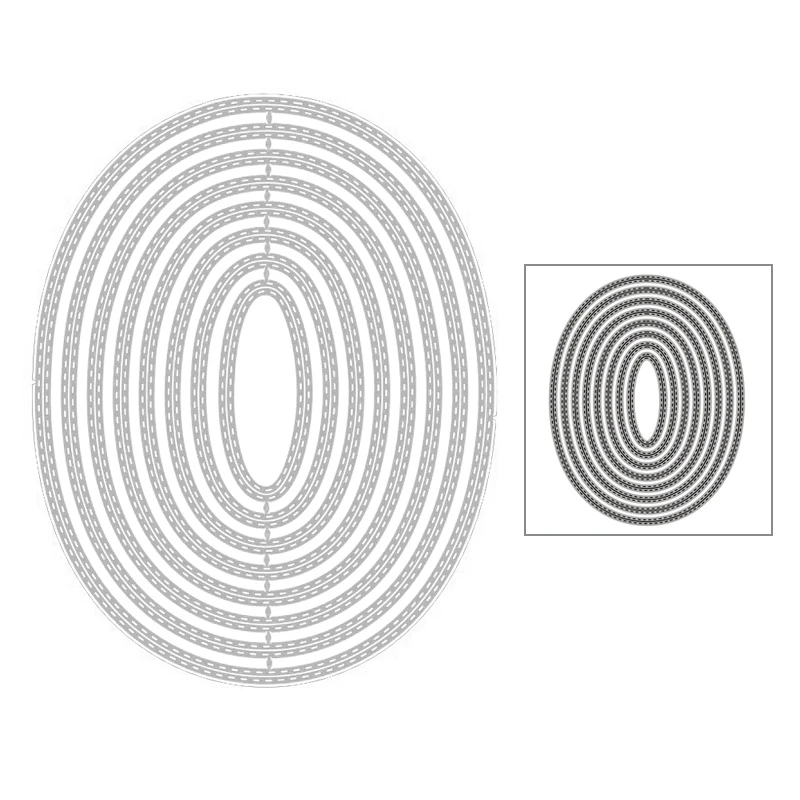 2020 New Hot Basic Oval Border Frame Nesting Layered Background Metal ...