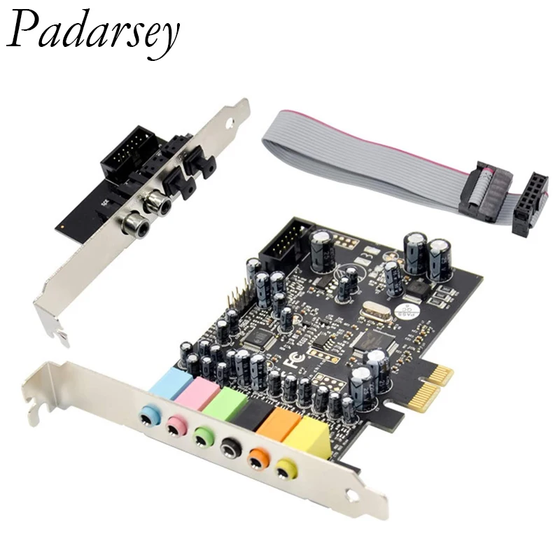 Padarsey PCIe 7.1 채널 사운드 카드, SPDIF 브래킷 포함, PCIe 7.1CH 아날로그 및 디지털 스테레오 ...