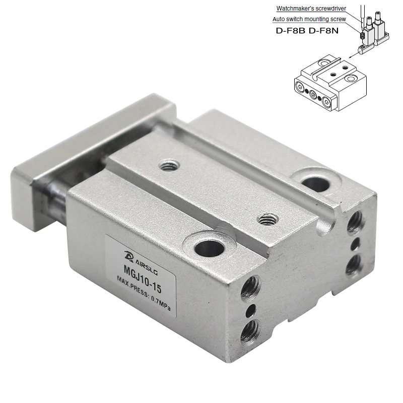 SMC type Miniature Guide Rod Cylinder Built in magnet MGJ6-5 MGJ6-10 6 ...
