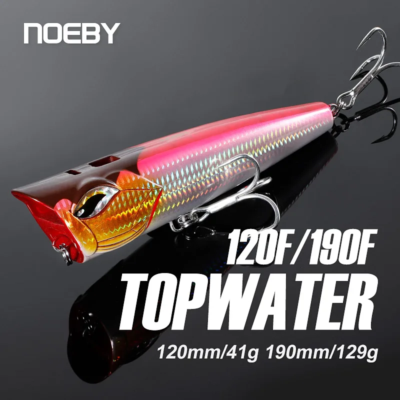 NOEBY Popper Fishing Lures 120mm 41g 190mm 129g Topwater Bubble Baits ...