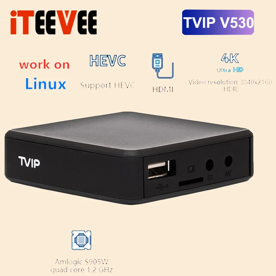 1pc Original Tvip 530 S905w 1gb 8gb Linux Tv Box Tv Streaming Box I-p-tv Tv Box Support Protal ...
