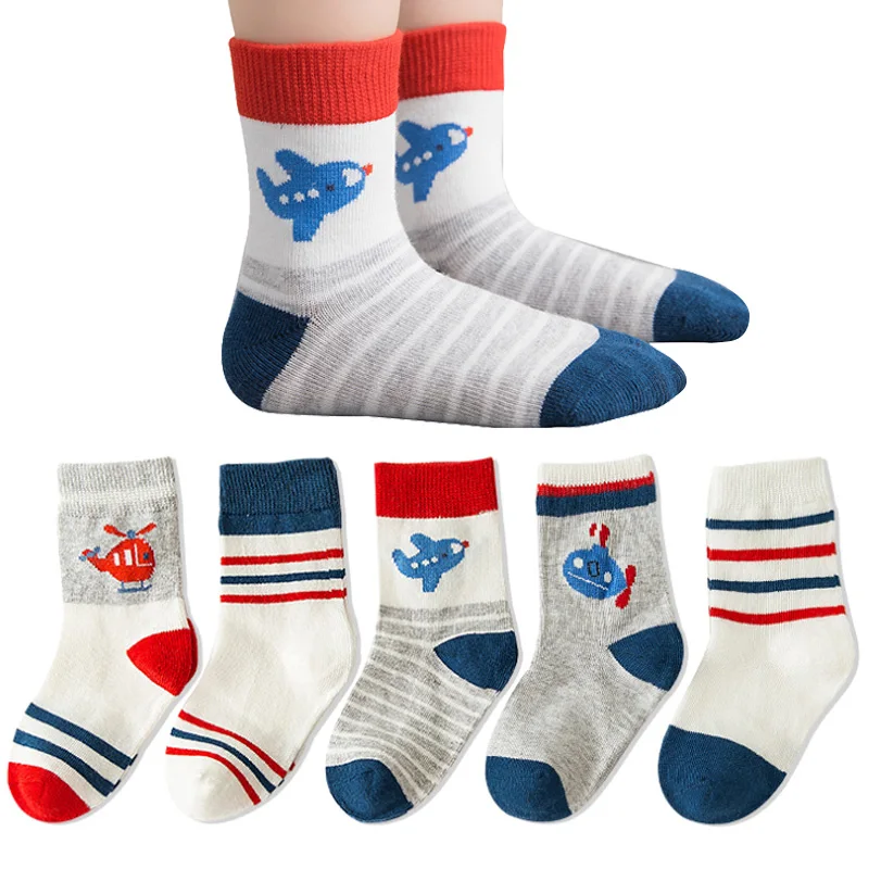 5 Pairs/Lot Kids Child Socks for Boys Girls Children Casual Elastic ...