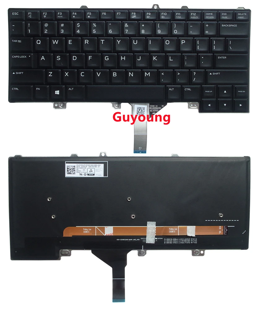 90% New US keyboard for DELL Alienware 15 R3 15 R4 13 R3 laptop ...