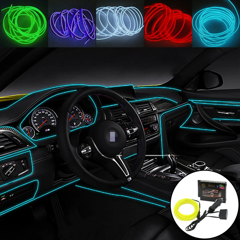 Car-led-strip-EL-wre-car-ambient-light-CarInterior-light-interior-car ...