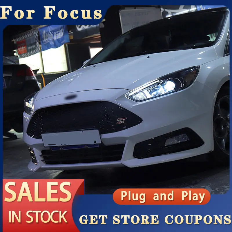 For Car Ford Focus 2015 2017 ST Sytle DRL Day Running Light Head Lamp ...