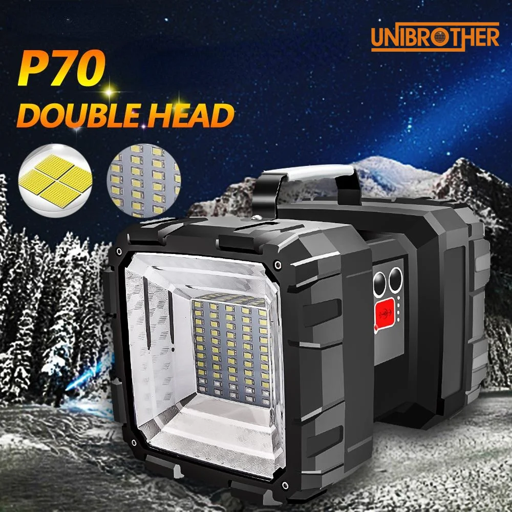 Core Powerful Light LED Rechargeable Double Head Searchlight 100000 ...
