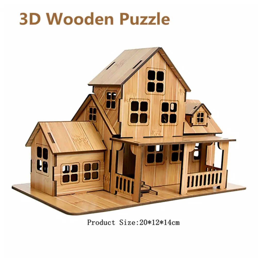 3D-Wooden-Puzzle-Model-GamesCozy-Cottage-DIY-Handmade-Mechanical-wooden ...