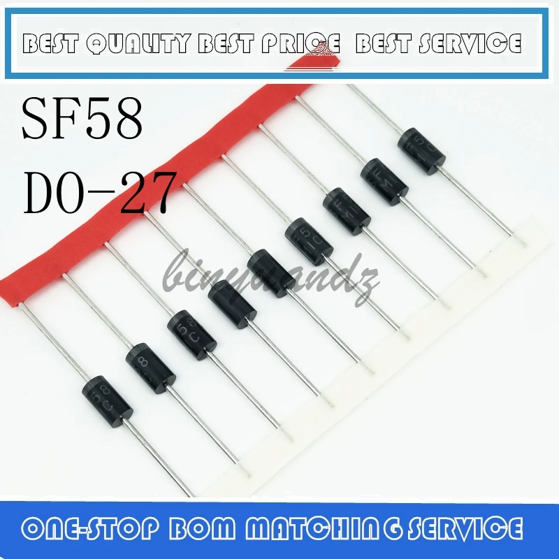 10PCS SF 58 5A 1000V super fast recovery diode SF58 direct plug in spot ...