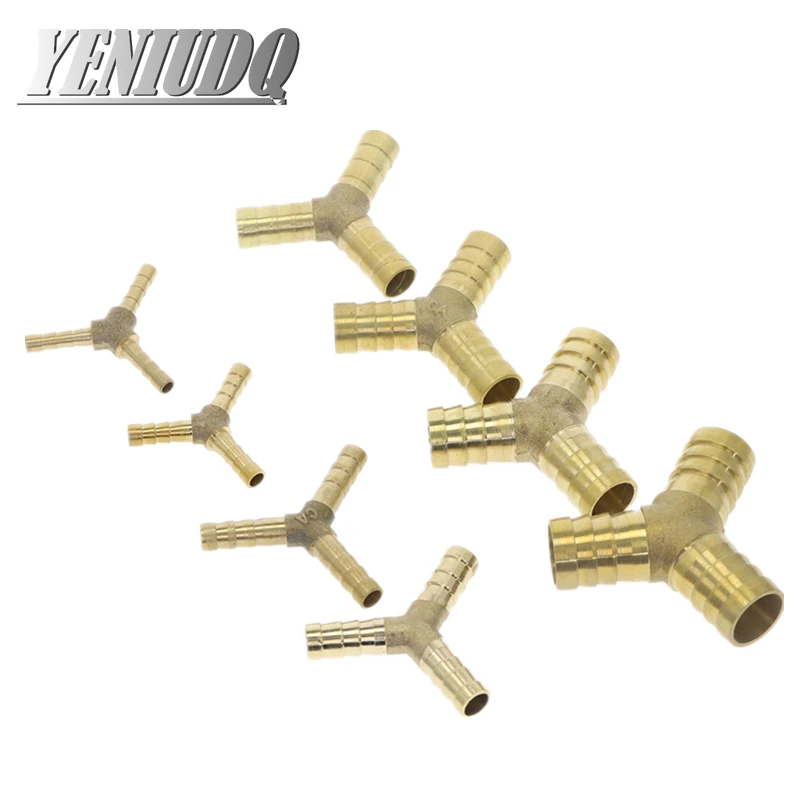 Brass Splicer Pipe Fitting Y Shape 3 Way Hose Barb 4 5 6 8 10 12 14 ...