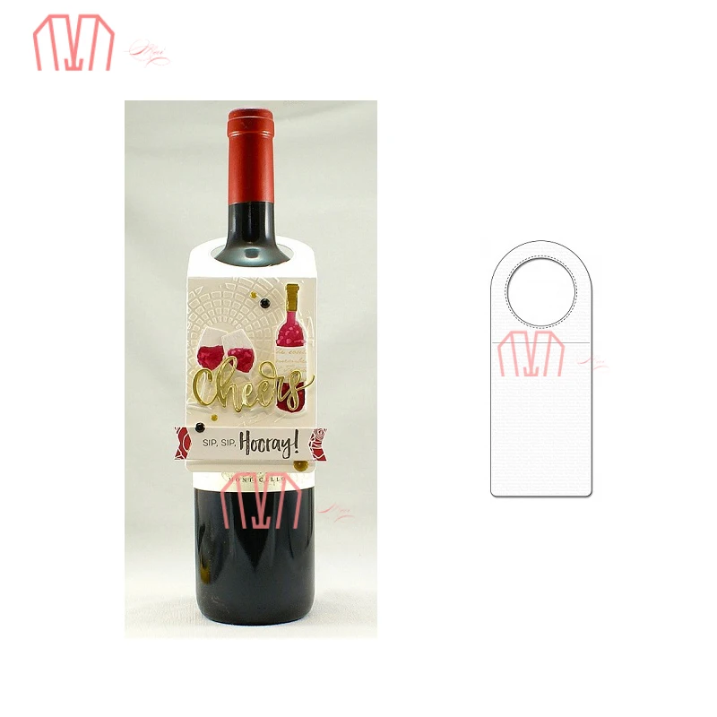 Mai Wine Bottle Tag Metal Cutting Dies Stencils For Diy Scrapbooking ...