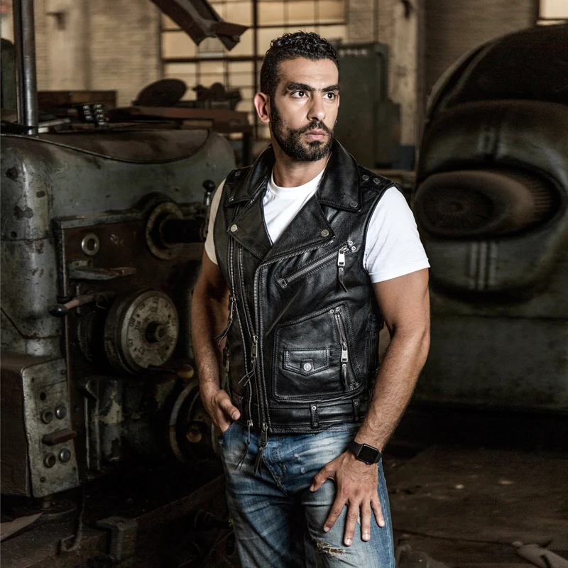 DHL-Free-Shipping-Male-New-Style-Cowhide-Vest-Top-Quality-Motorcycle ...