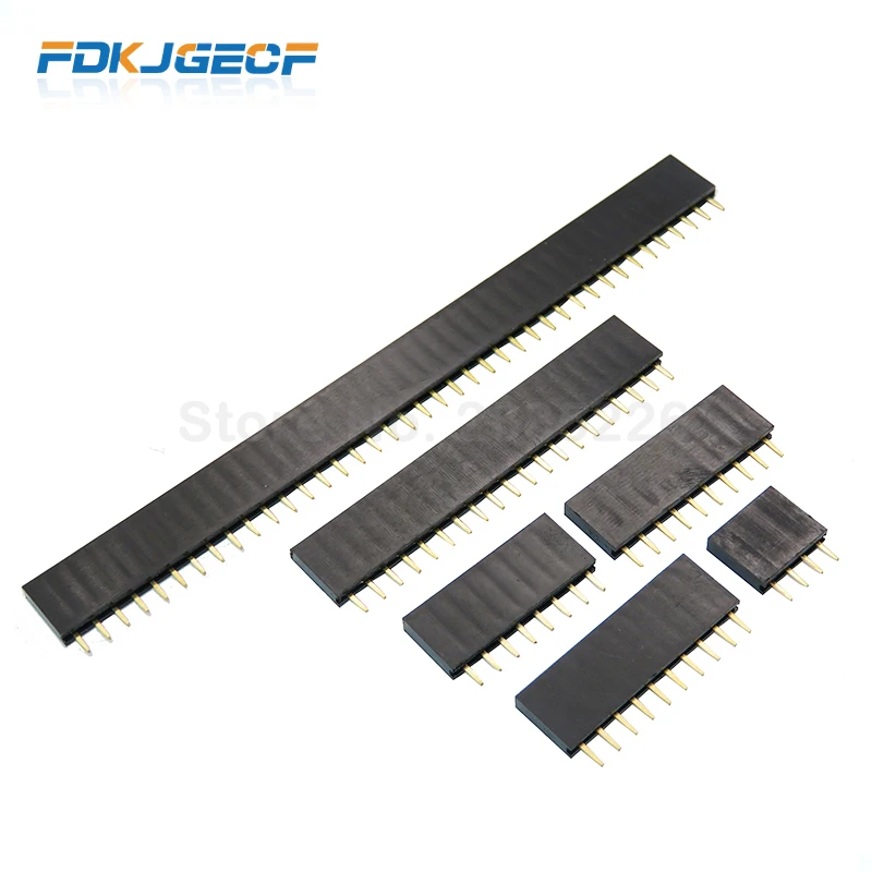 10Pcs 2.54Mm ตรงหญิงเดี่ยวแถว Strip PCB Connector 1*2/3/4/5/6/7/8/10/12 ...