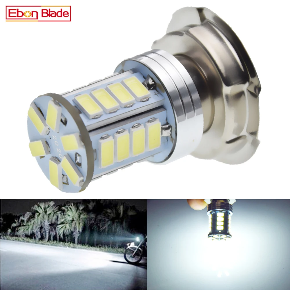 1Pcs P26S Motorcycle LED Headlight 26SMD Scooter Moped Bulb 6V 12V 24V ...
