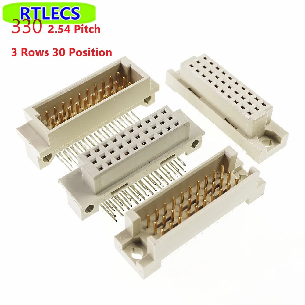 Conector DIN 41612 de 5 piezas, 3 filas, 30 posiciones, hembra, macho ...