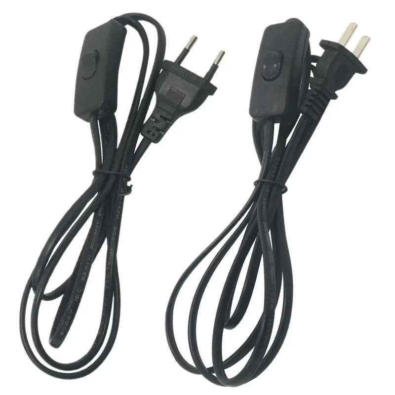 1pc 1.8m Length Switch Power Cord Plug Extension Wire Cable With Switch ...