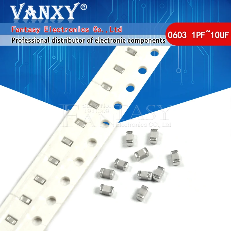100pcs 0603 50v Smd Thick Film Chip Multilayer Ceramic Capacitor 1pf - 22uf 10nf 100nf 1uf 2.2uf ...