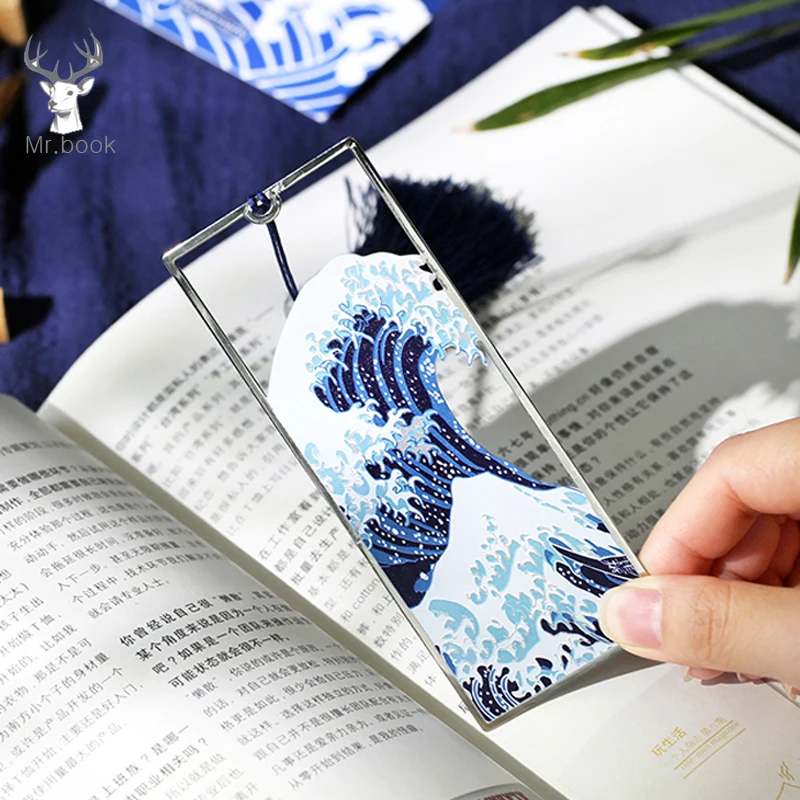 Japanese Style Vintage Metal Bookmark Hokusai The Great Wave Off ...