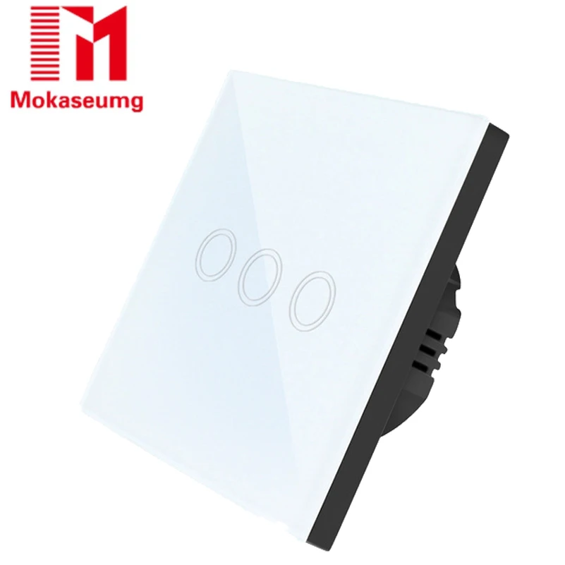 EU/UK Standard 220V Led Bulb Touch Switch Crystal Glass Panel Fireproof ...