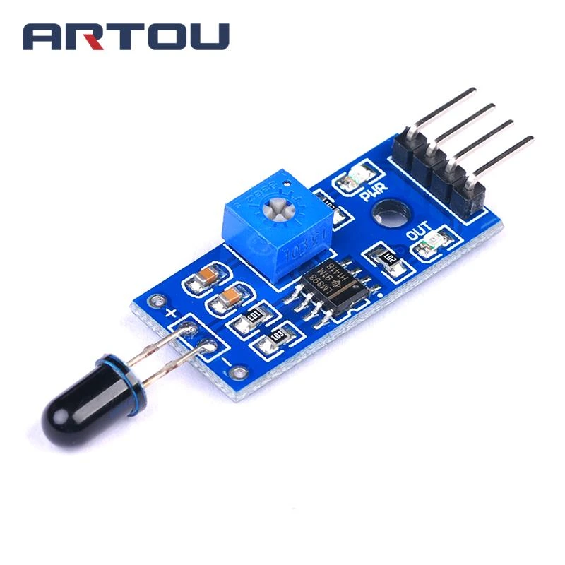 Lm393 4 Pin Ir Flame Detection Sensor Module Fire Detector Infrared ...