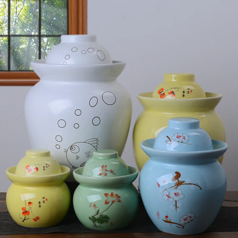 Jingdezhen Ceramic Pickle Jar Vegetable Pickling Jars Restaurant Kimchi ...
