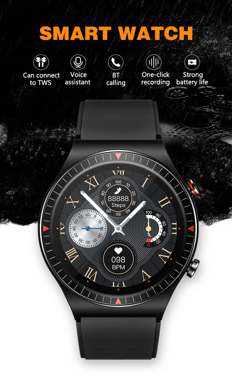 Smart Watch นาฬิกาสมาร์ท T7ดูสมาร์ทบลูทูธโทรหน่วยความจำขนาดใหญ่เพลงผู้ชายเต็มจอสัมผัสฟังก์ชั่น ...