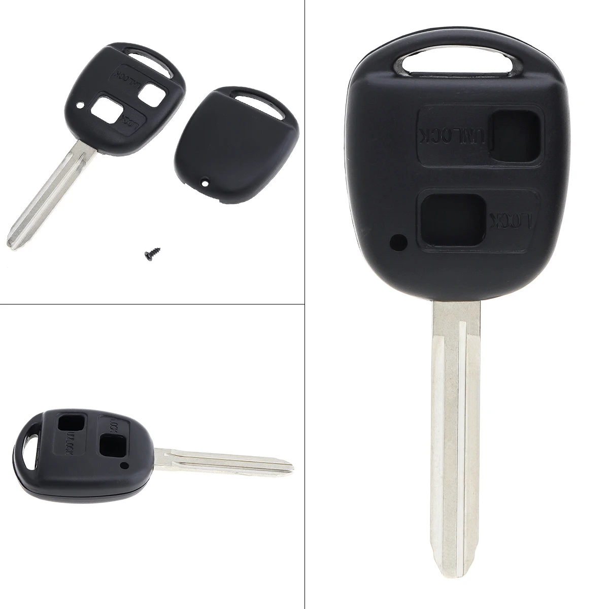 Portable 2 Button Black Durable Car Automobile Key Shell Case ...