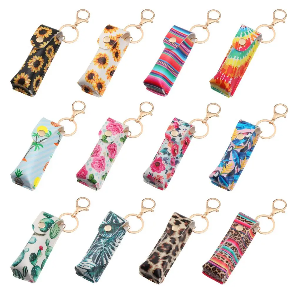 Chapstick Keychain Holder Pattern | Pu Leather Lipstick Cases Cover ...