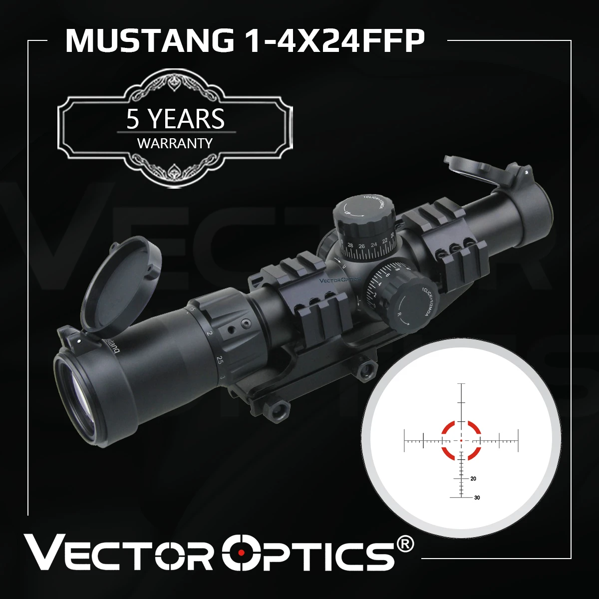 Vector Optics Mustang 1-4x24 Ffp Riflescope With One Piece Picatinny ...