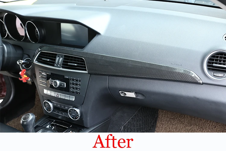 ABS Carbon Fiber Car Interior Center Console Protection Panel Cover ...