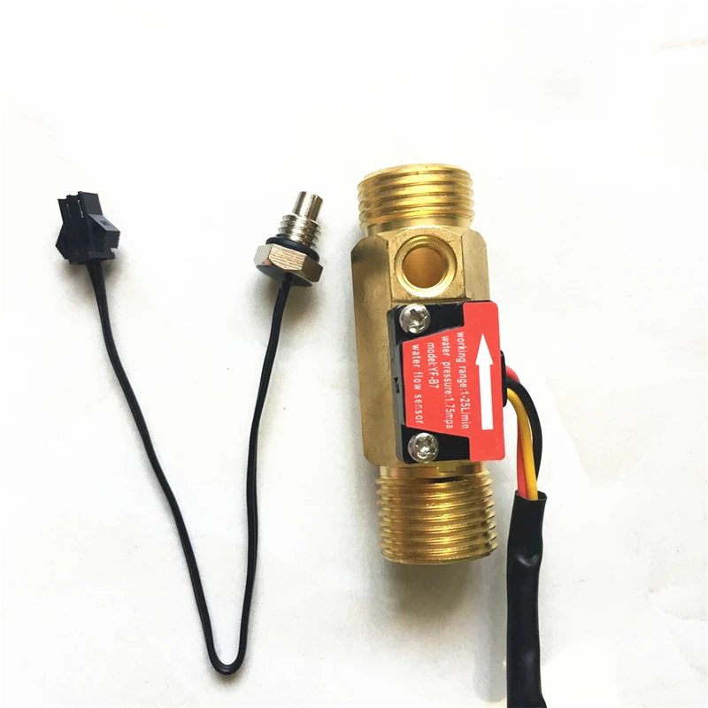 7 Pcs/Lot G1/2" YF B7 Brass Water Hall Flow Sensor Flowmeter NTC ...