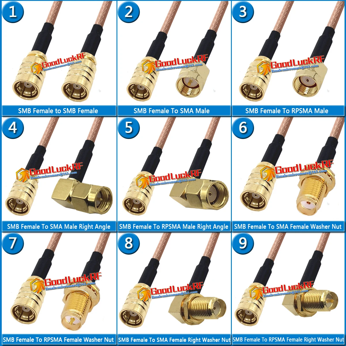 Kit de arandela de ángulo recto de 90 grados, conector macho y hembra, hembra a SMA, SMB, RPSMA ...