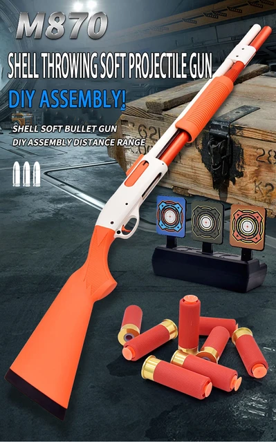 M870 Shell Ejecting Soft Bullet Toy Gun Unboxing 2022, 48% OFF