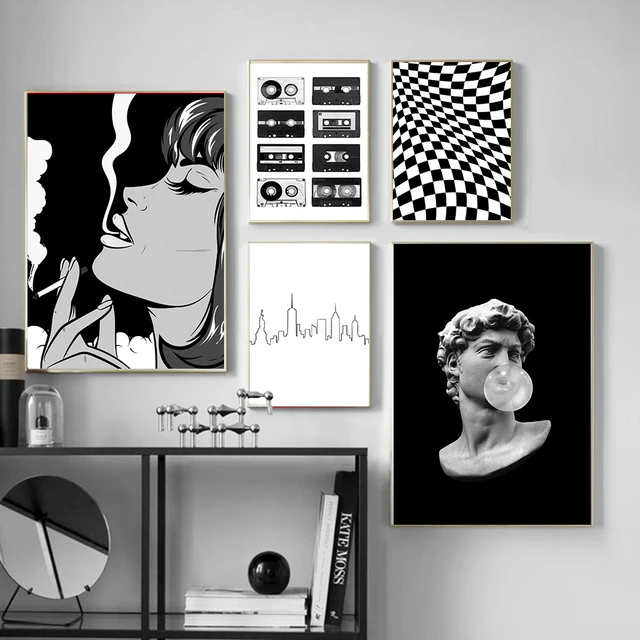Black And White Abstract Music Paintings