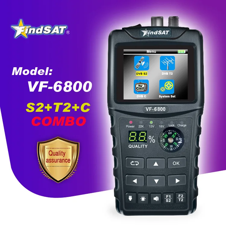 Hd localizador de satélite digital combo suporte DVB T2/dvb s2/dvb c sat finder medidor para ...