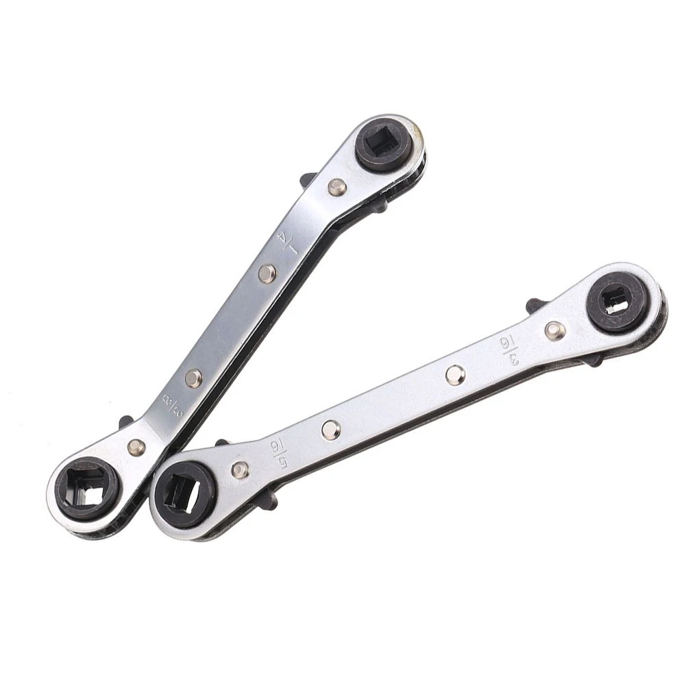 Double End Ratchet Wrench 1/4" 3/8" 3/16" 5/16" Port Valve HVAC ...