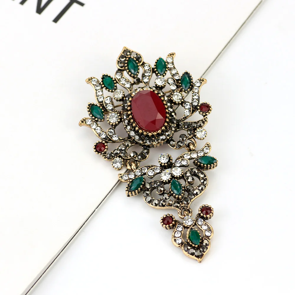 Sunspicems-Vintage-Bohemia-Flower-Brooch-Crytal-Turkish-Women-Brooch ...