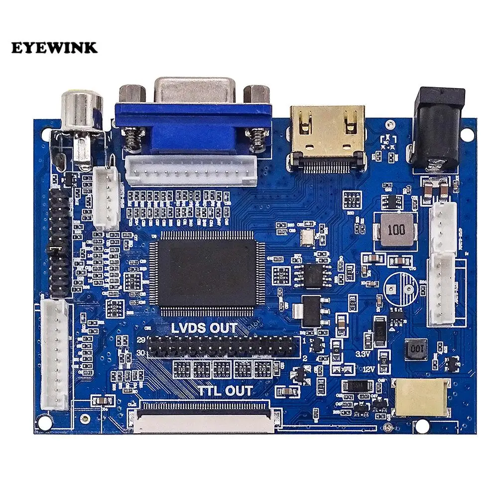 LCD-Display-TTL-LVDS-Controller-Board-HDMI-VGA-2AV-50PIN-for-AT070TN90 ...