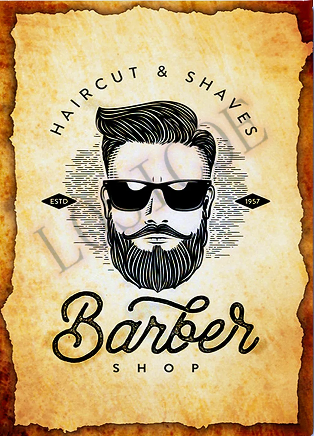 Mencukur dan Potongan Rambut Potongan Rambut Tato Chart Retro Praft ...