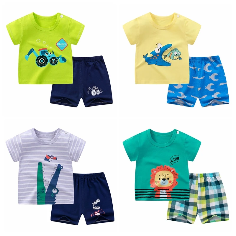 2020 Kids Clothes Toddler Boys Cartoon Outfits Baby Girls Summer Tees ...