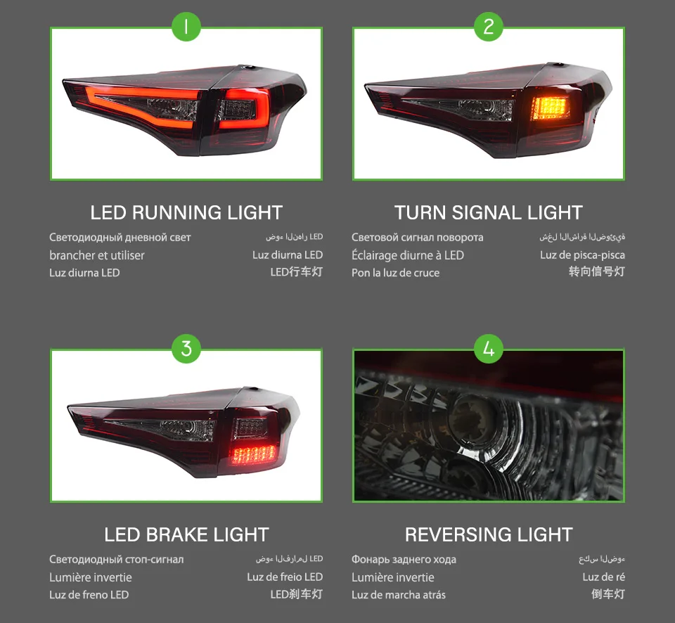 Car Styling Tail Lamp Light For Toyota Rav4 Tail Lights 2014-2017 Rav4 ...