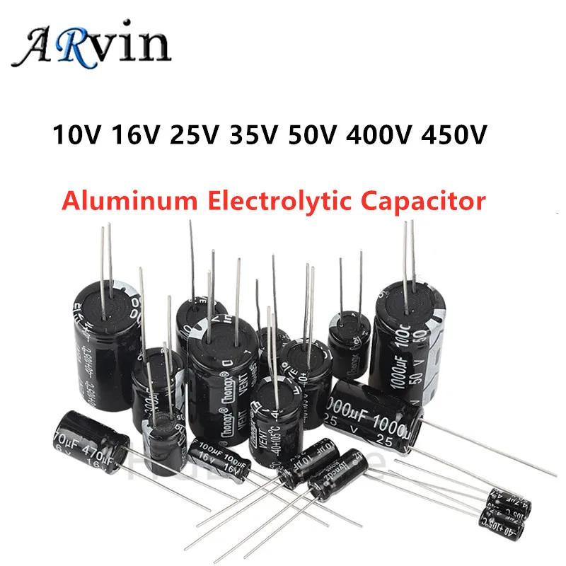 Aluminum Electrolytic Capacitor 6.3V 10V 16V 25V 35V 50V 63V 100V 400V 450V 10 47UF 100UF 220UF ...