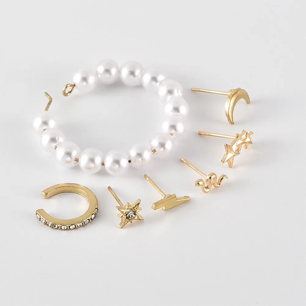 MLING 7 шт./компл. Винтаж золотистые серьги с кристаллами в богемном ...