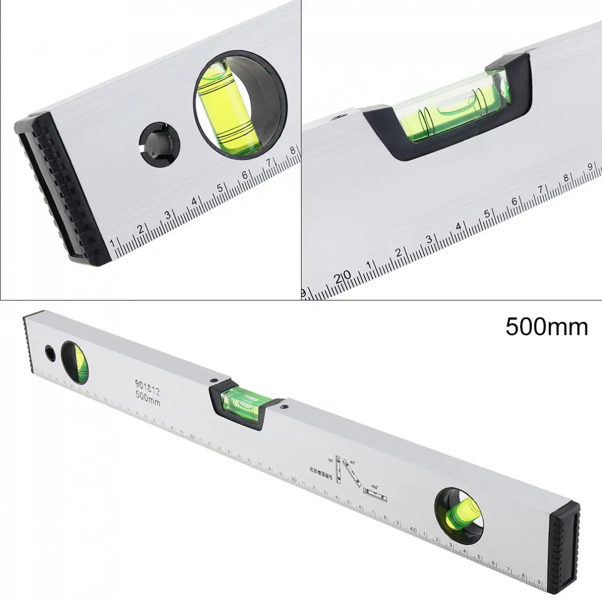 500mm Precision Magnetic Aluminum Alloy Level Ruler with Blister Design ...