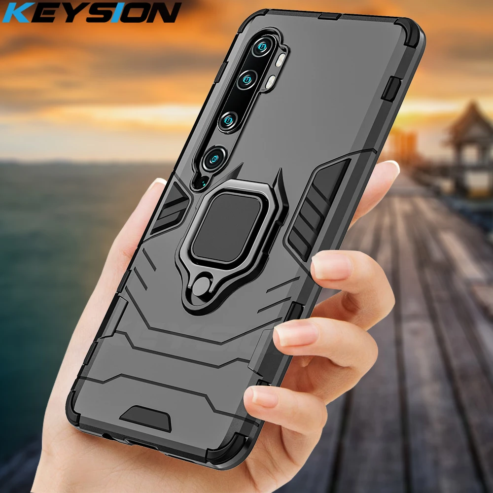 KEYSION Shockproof Armor Case for Xiaomi Mi Note 10 Mi 9 Pro Holder Car ...