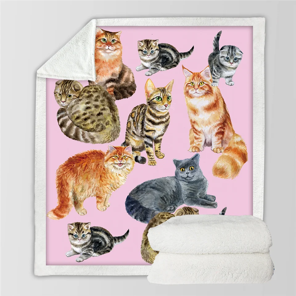 Various Cat Design Throw Blankets FREE Ship USA The Great Cat Store