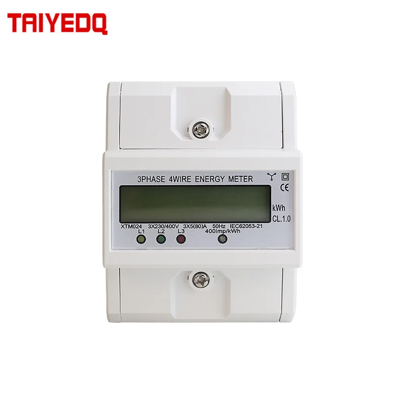 Electronic Watt Power Consumption Energy Meter Wattmeter kWh Din Rail 3 ...