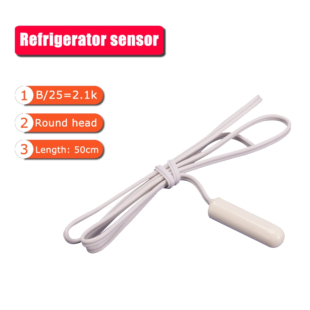Universal 2.1k Refrigerator Temperature Sensor Probe Round Head Freezer ...