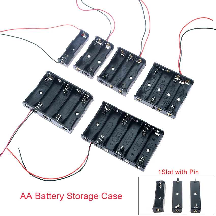 Holder Aa Batteries | Case Aa Battery | Wire Junction Boxes - Black ...