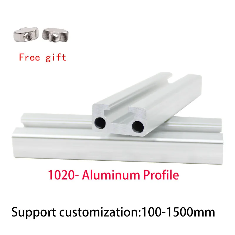 2pcs 1020 Aluminum Profile Anodized Linear Guides Extrusion Frame 100mm ...